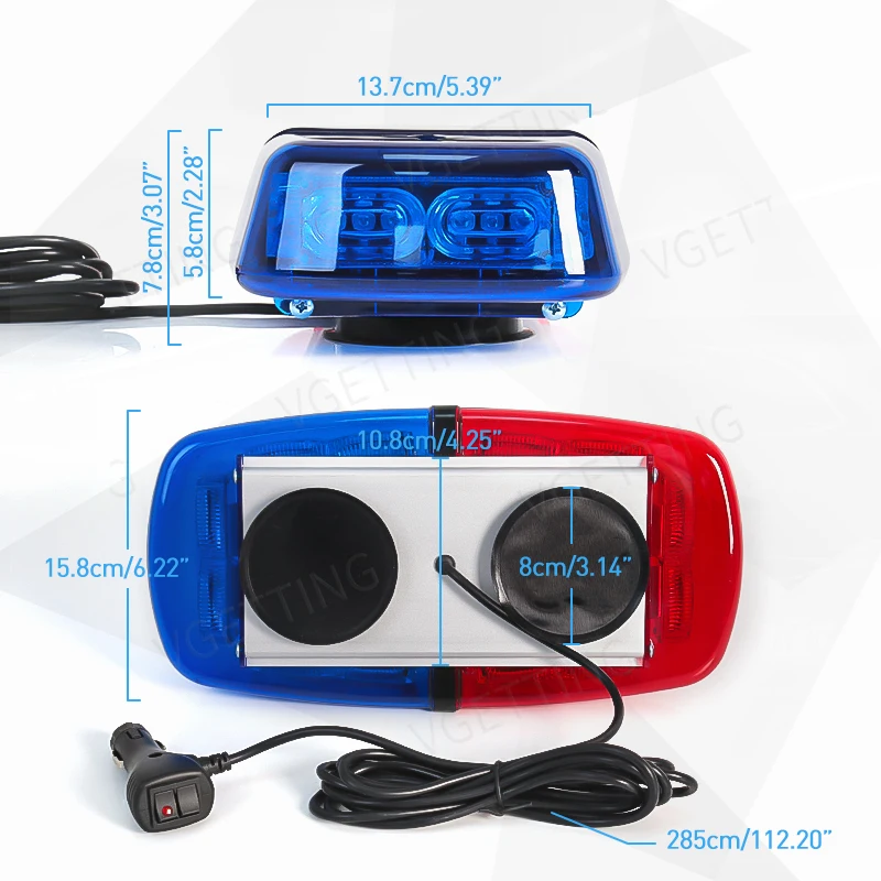 Car Roof Top Strobe Lights 36 LED Emergency Warning Safety Beacon ...