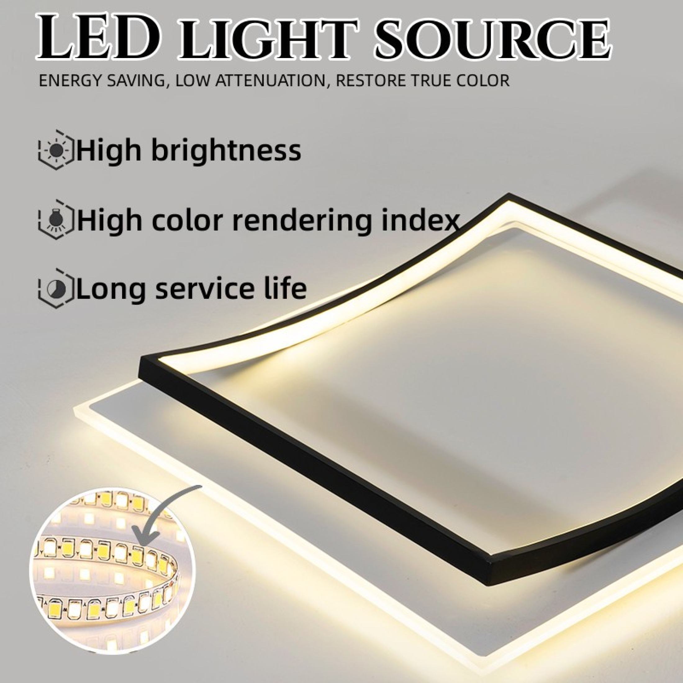 Tricolor LED Ceiling Light Living Room Bedroom Ceiling Light Remote ...