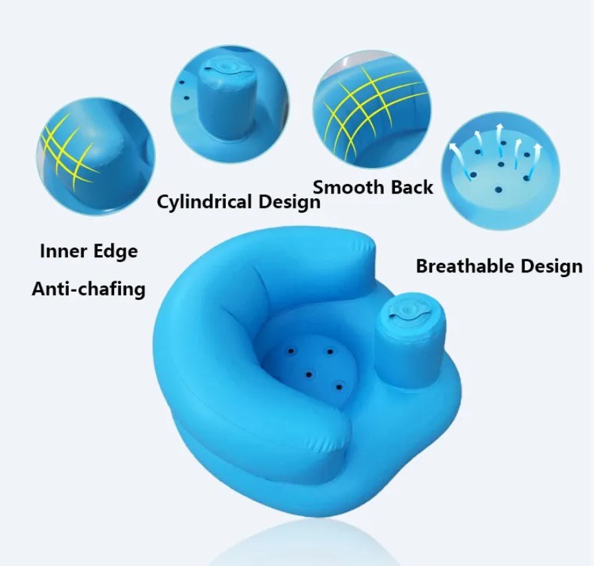FUNC Baby Inflatable Sofa Yellow Duck Sofa Infant Chair Portable Baby ...