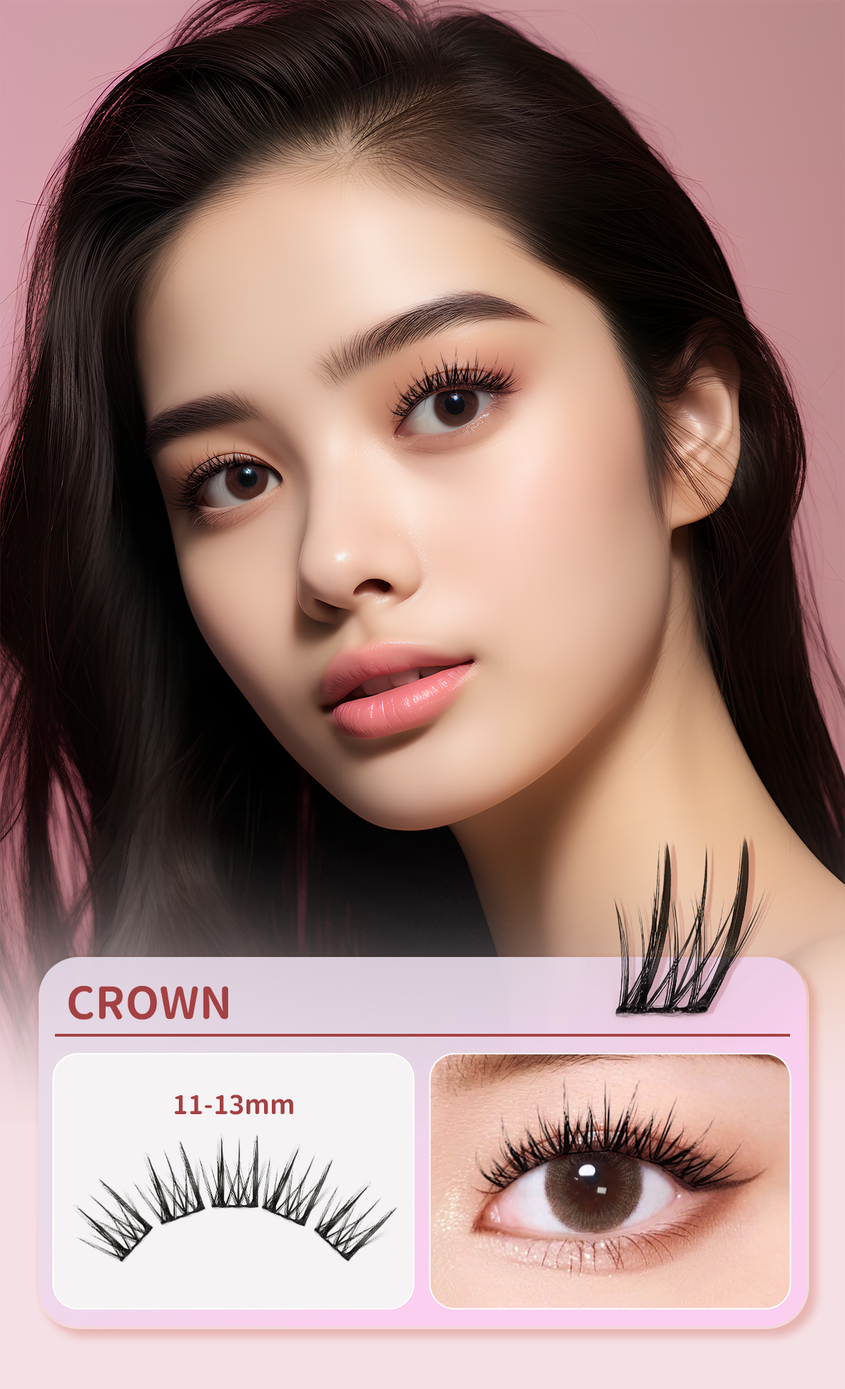 Elyzza Gemini& Crown Eyelash Extension Set 2-3 Days Fast Arrival C Curl Length 11-13mm Volume ...