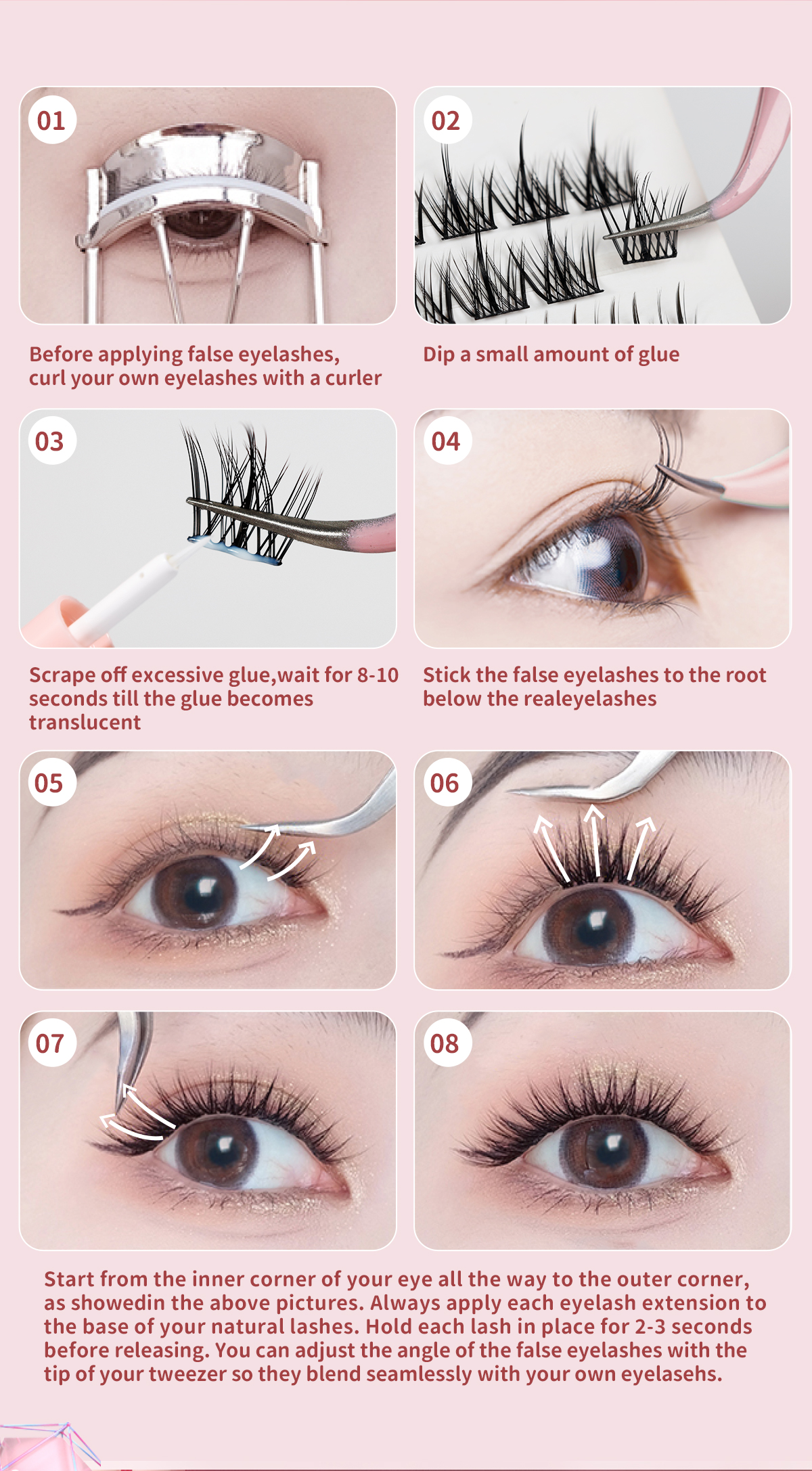 Elyzza Gemini& Crown Eyelash Extension Set 2-3 Days Fast Arrival C Curl ...