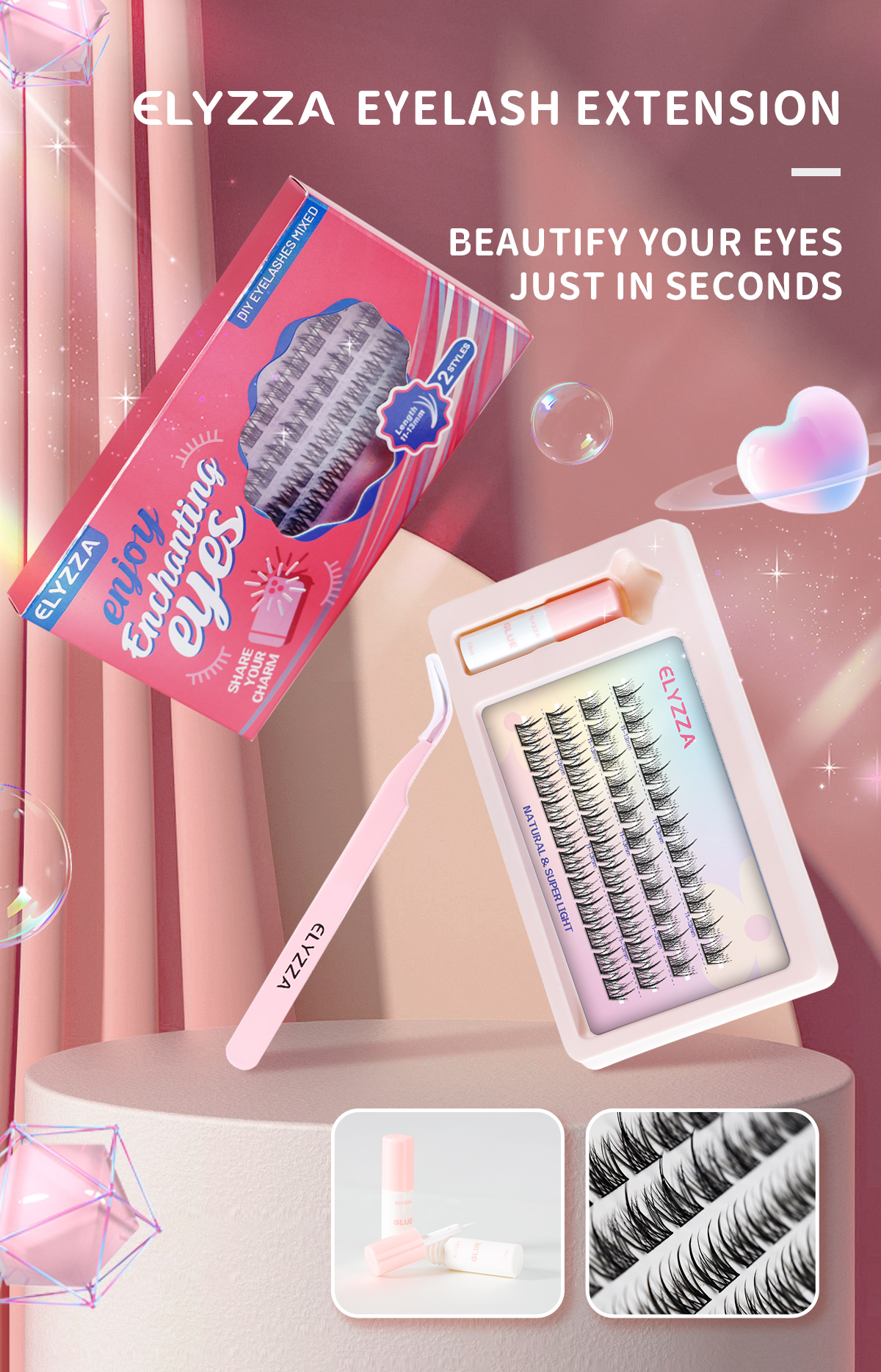 [Sent From Manila] Elyzza Gemini& Crown Eyelash Extension Set 2-3 Days ...