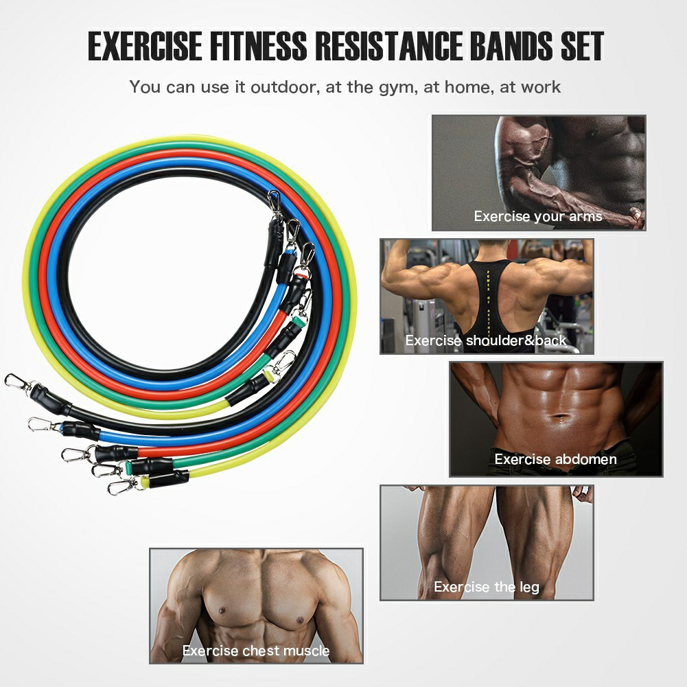 10-piece Fitness Resistance Band Pull Rope Yoga Elastic Band Upgrade ...