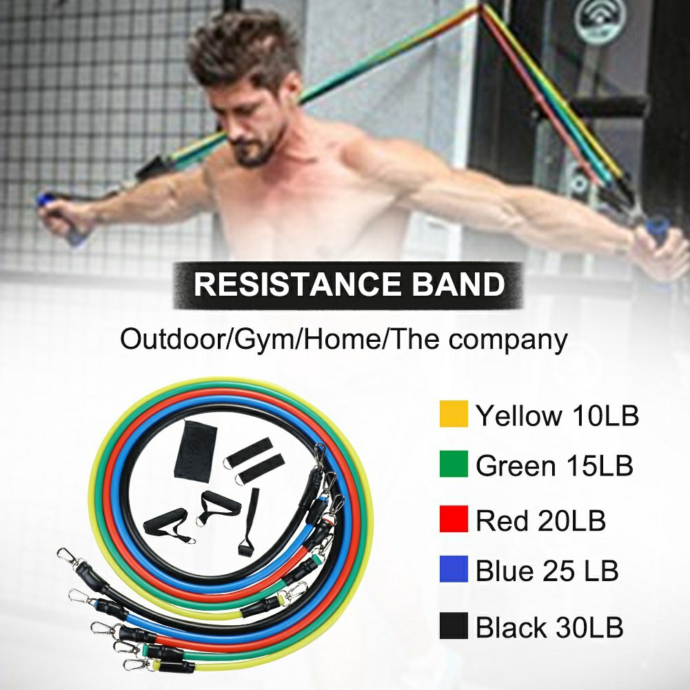 10-piece Fitness Resistance Band Pull Rope Yoga Elastic Band Upgrade ...