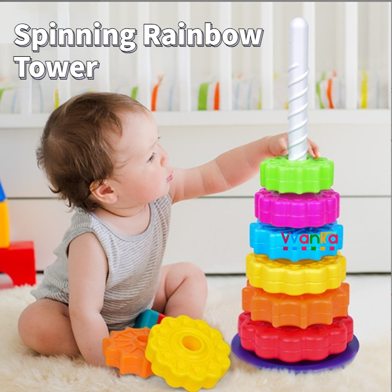 Baby Spin Stack Toy Learning Educational Toys Baby 1 2 3 Birthday Gifts ...
