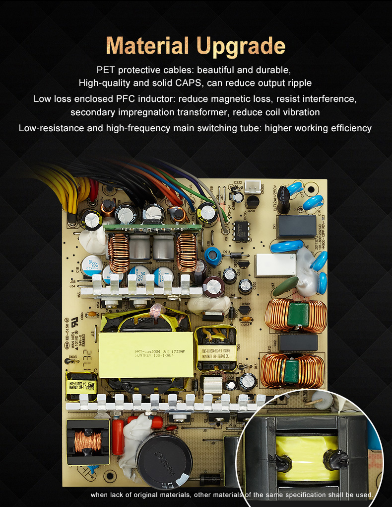 Huntkey Power Supply Computer GOLD PSU 650 Watts 80 PLUS® GOLD ...