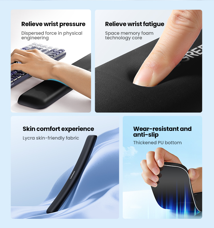 UGREEN Ergonomic Keyboard Mouse Pad Comfortable Memory Foam Mouse Mat ...