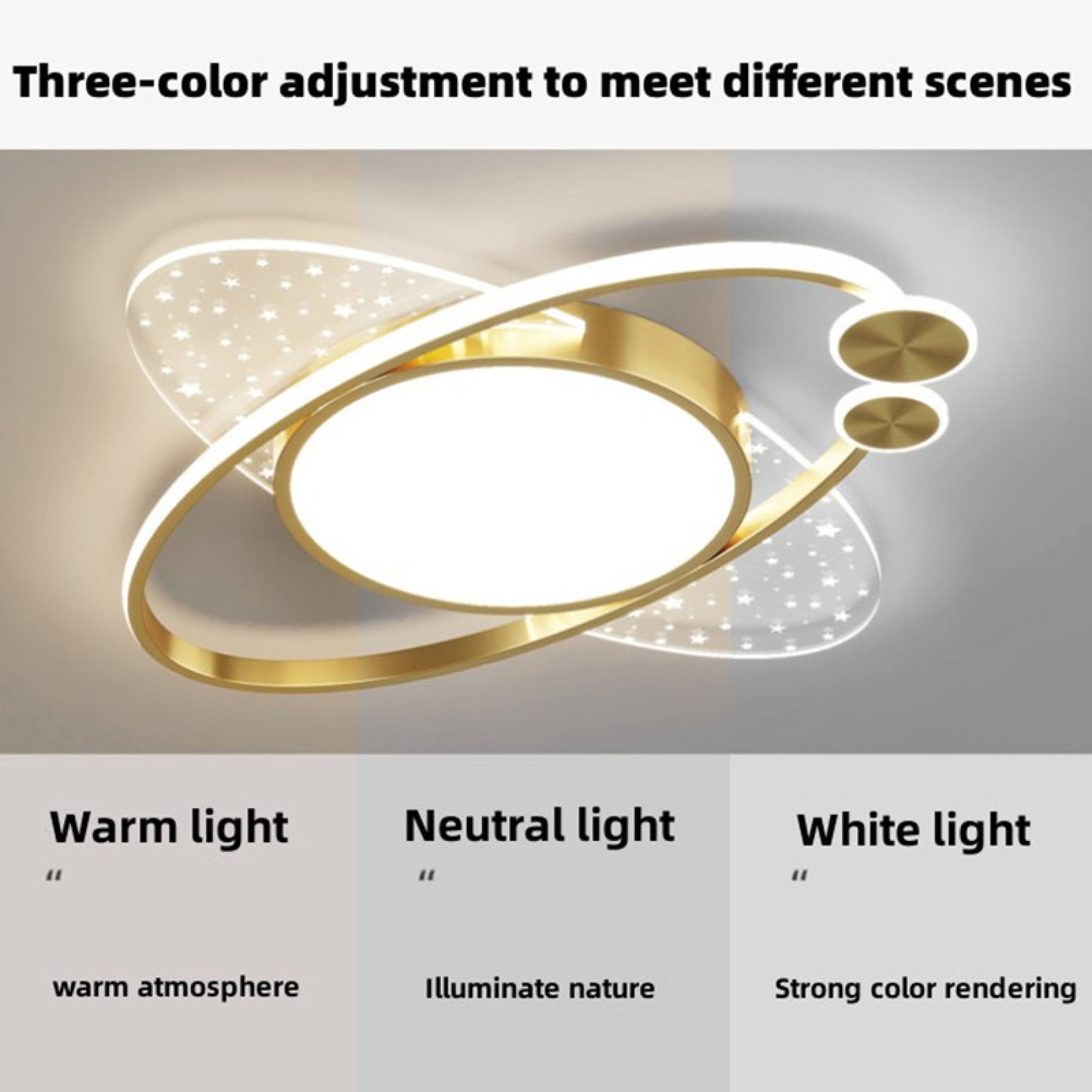 Nordic Tricolor LED Ceiling Light Remote Control Room Light Bedroom ...