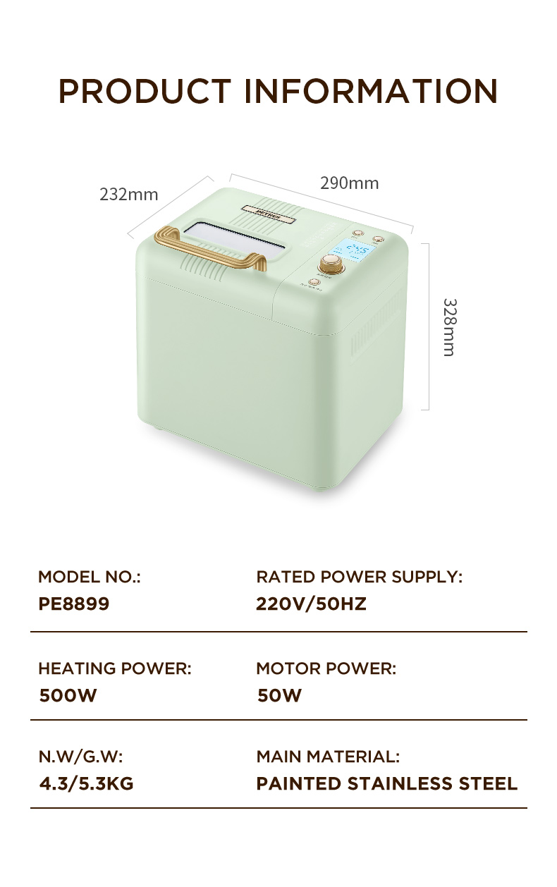 Petrus Bread Maker Machine 1.5LB Multi-Functional With Auto Fruit-Nuts Dispenser 11 Menu PE8899 ...