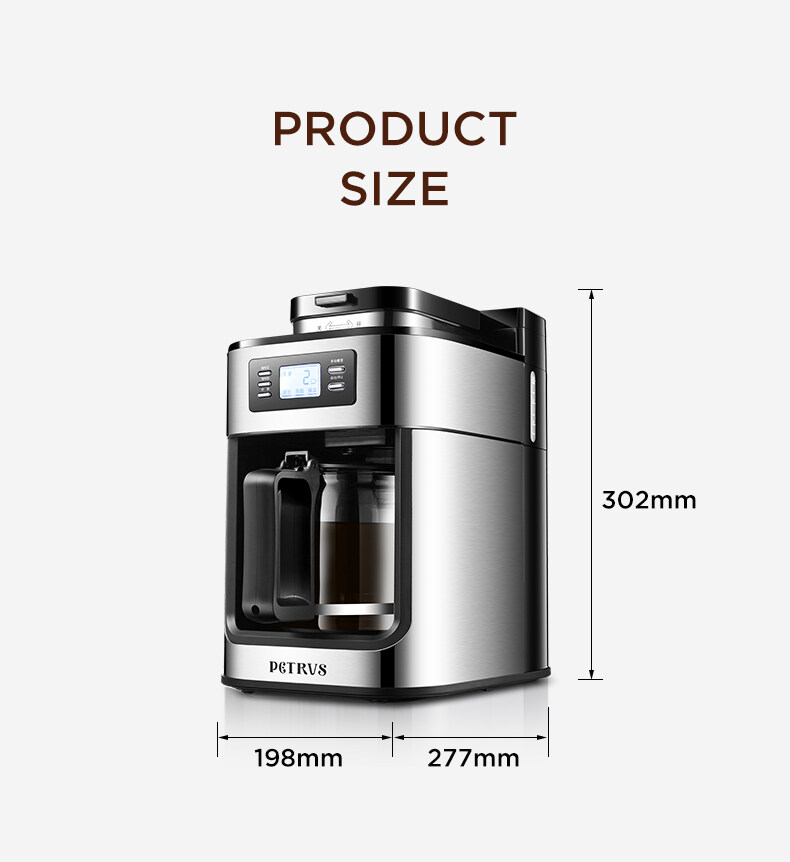 Petrus Auto Coffee Machine Coffee Bean Grinder & Drip Coffee Machine ...
