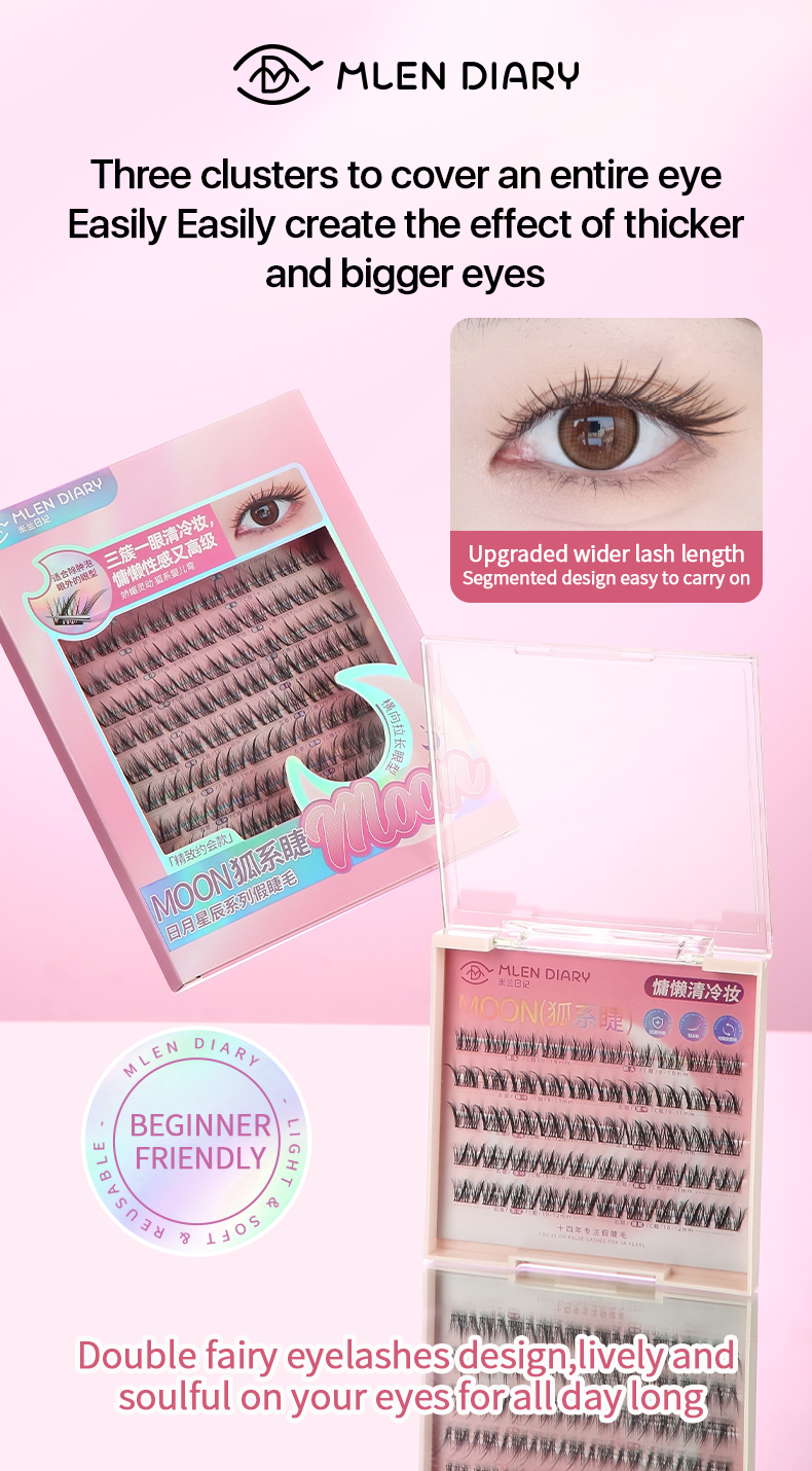 [SHIP ON 24 HOURS]MLEN DIARY Fox-style False Eyelashes Reusable ...