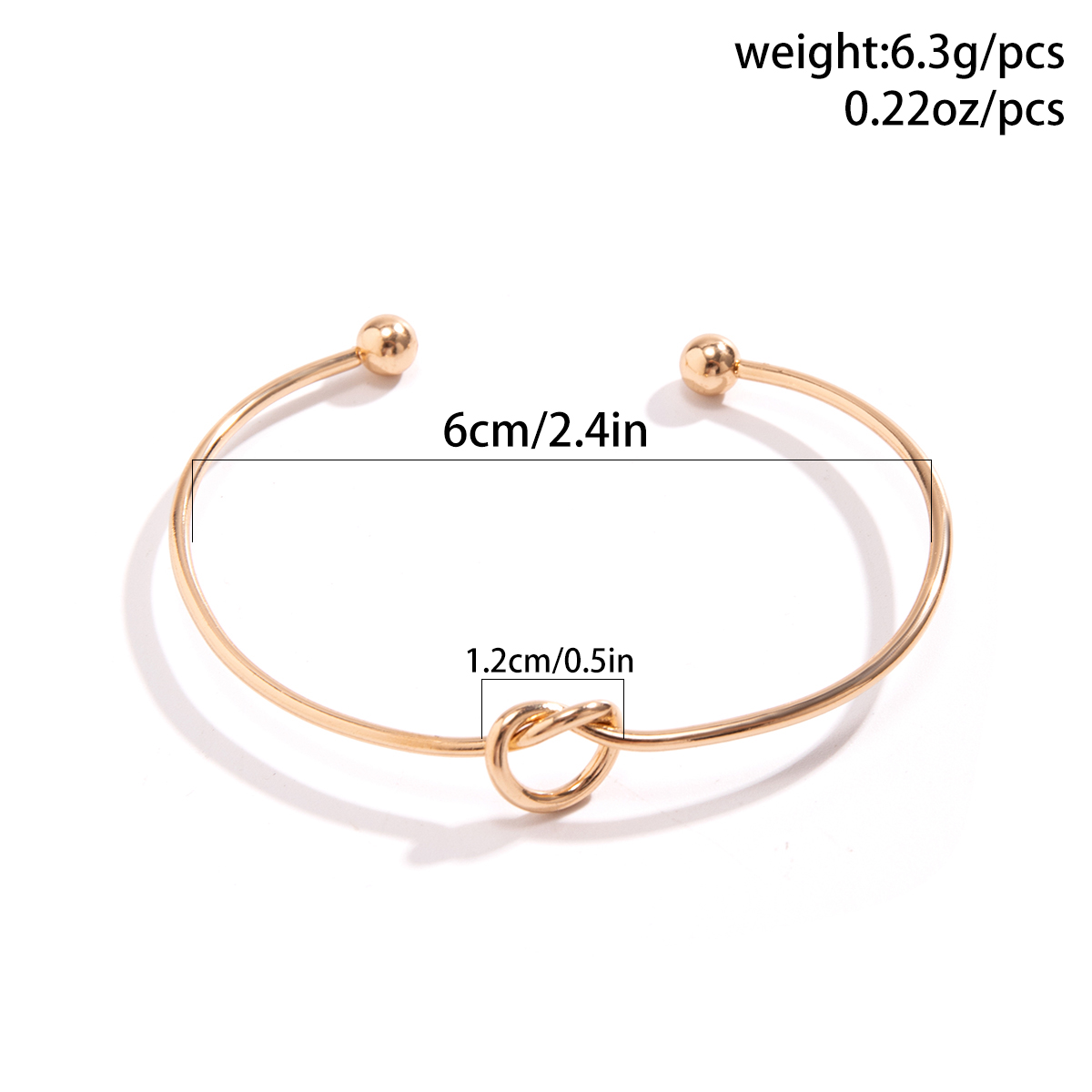 Open Simple Metal Knotted Bangle Bracelet for Men/Women Charms Lovers Cuff Bracelet on the Hand ...