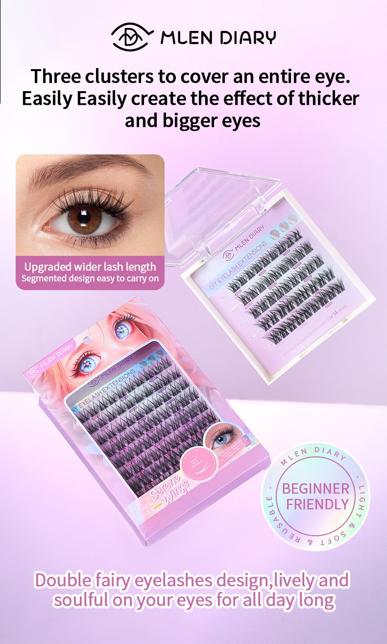 [SHIP ON 24 HOURS] MLEN DIARY False Eyelashes Reusable Individual Mlen ...