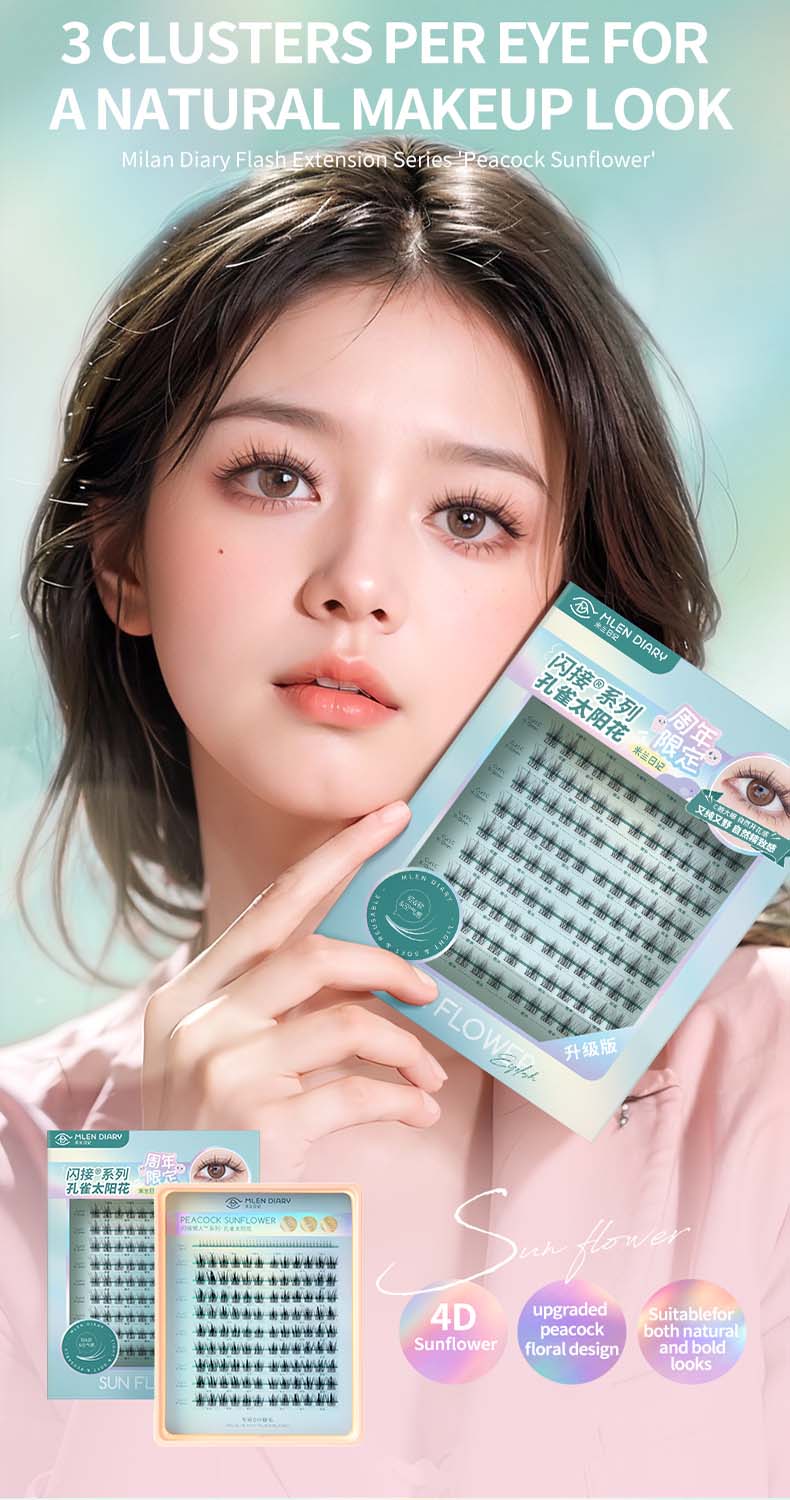 [SHIP ON 24 HOURS]MLEN DIARY LASHES Reusable Individual False Eyelashes ...