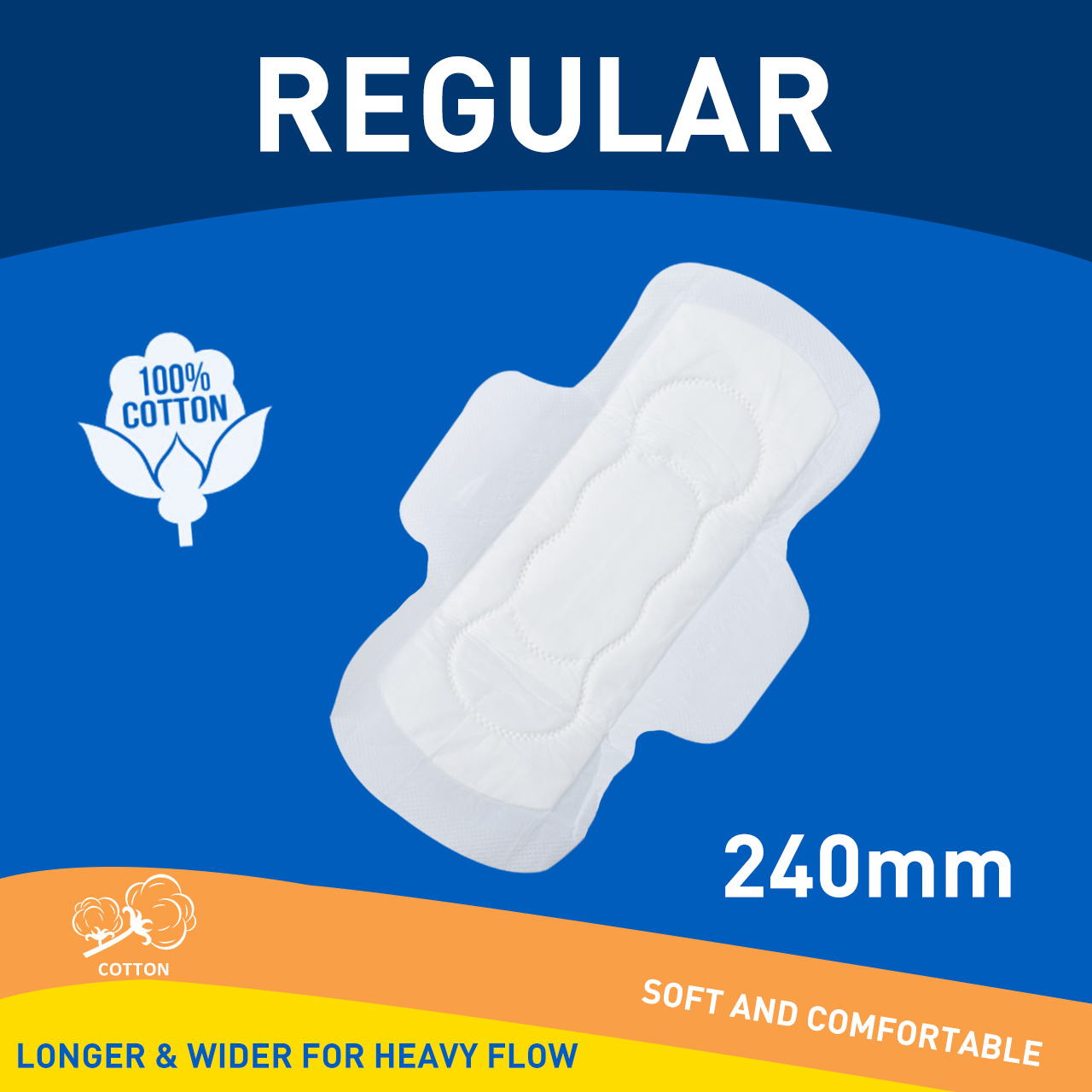 Regular All Cotton Soft with Wings Sanitary Napkins-Regular Flow, Fast ...