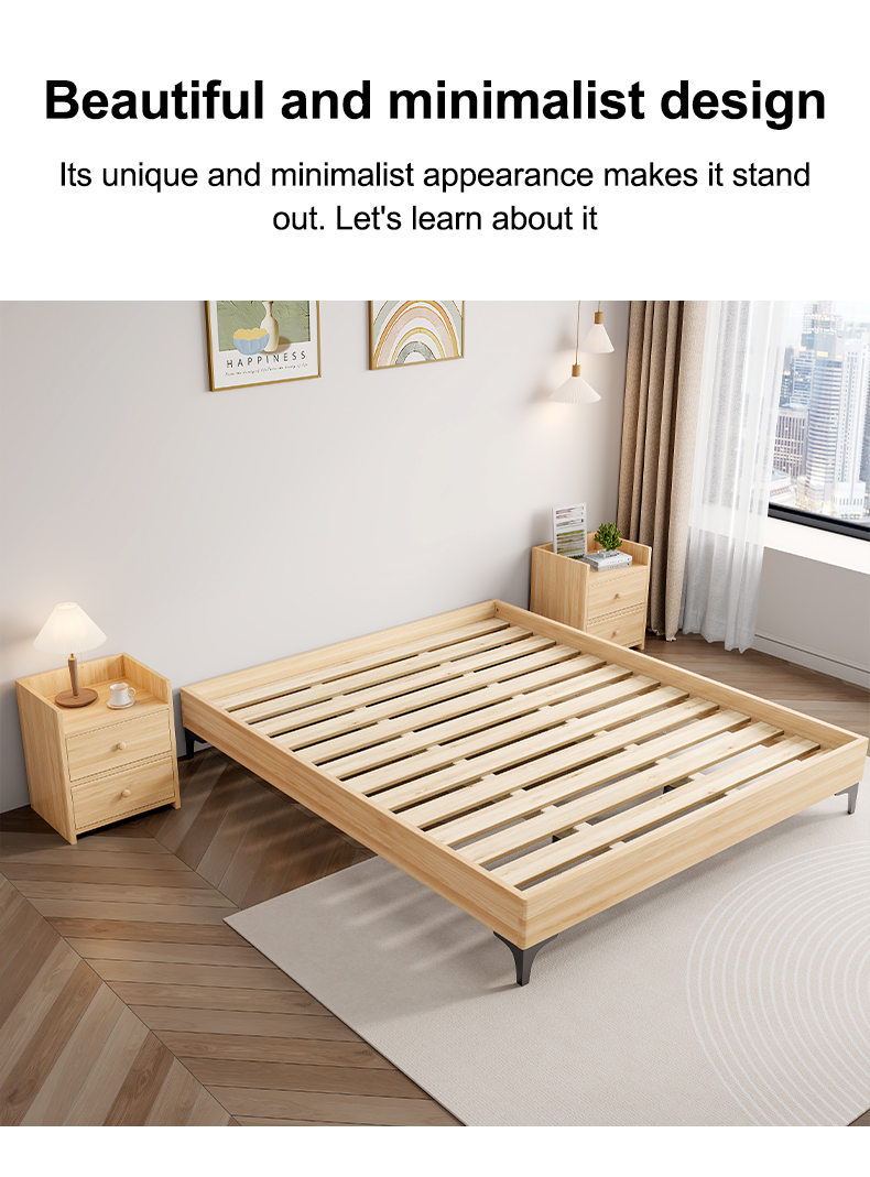Dreame Beds 100% Solid Wood bed frame wood assemble 180CM bed frame queen size 120/135/150CM bed ...