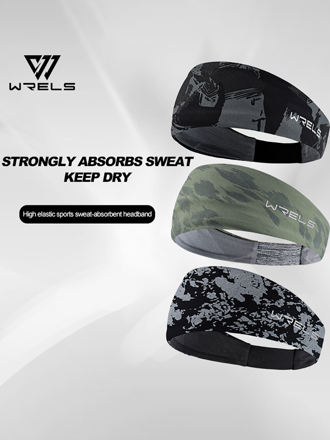 WRELS Sports running sweat-absorbing headband fitness built-in sweat ...
