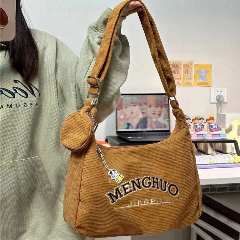 【Manila shipping】Japanese Corduroy, Retro Casual, All-Match Cross-Body ...