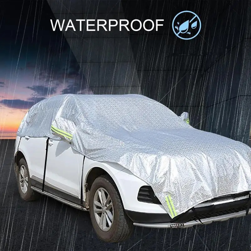 Universal Half Car Cover Shade Cover Outdoor Reflection Aluminum Film ...