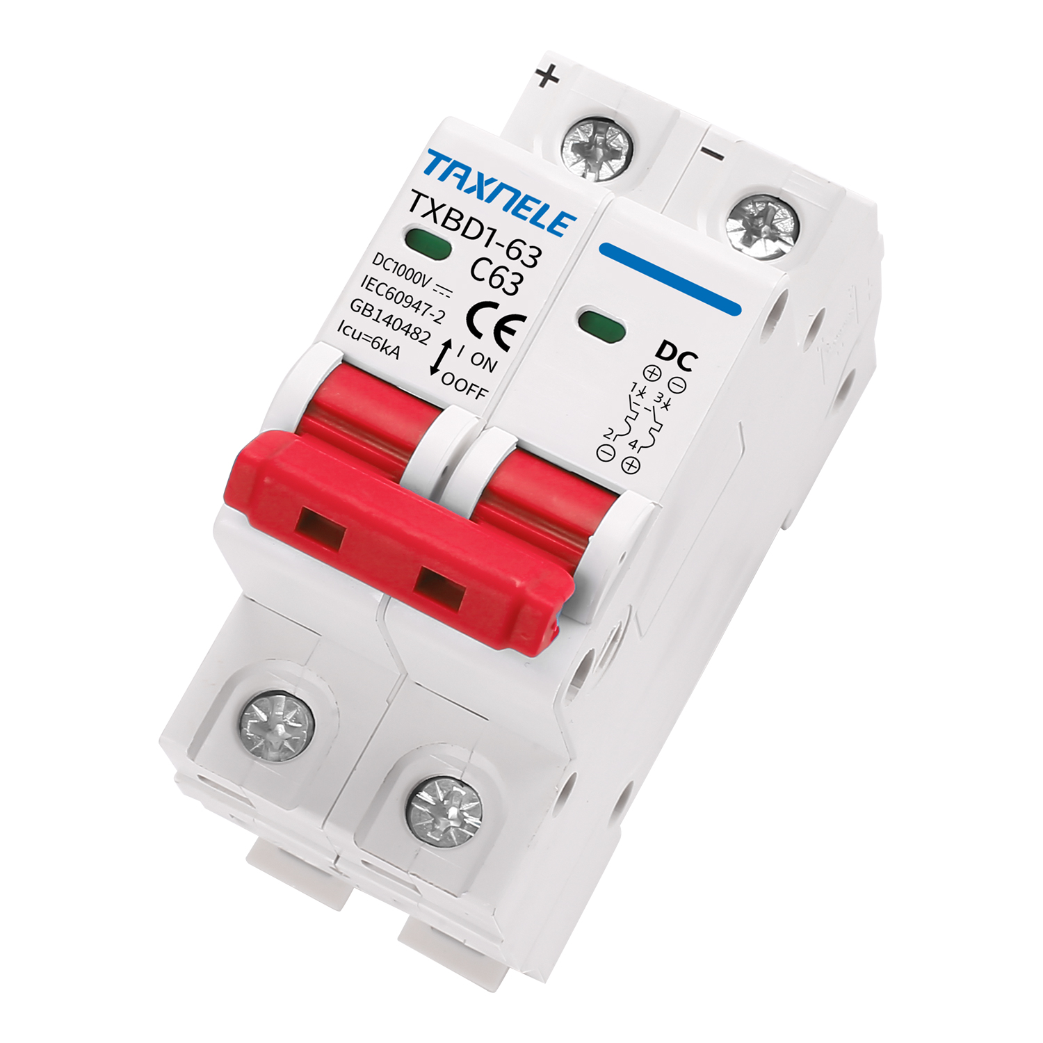 2P DC 1000V AC 400V Solar Mini Circuit Breaker 10A 16A 32A 63A MCB for ...