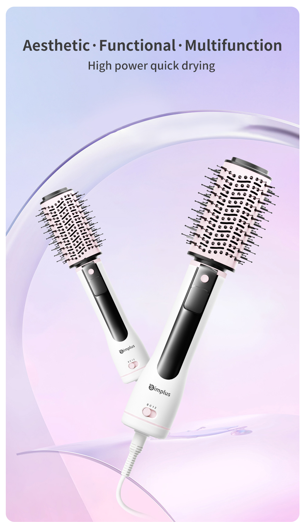 Simplus Hot Air Brush Hair Brush Blower Hair Dryer Hair Straightener ...
