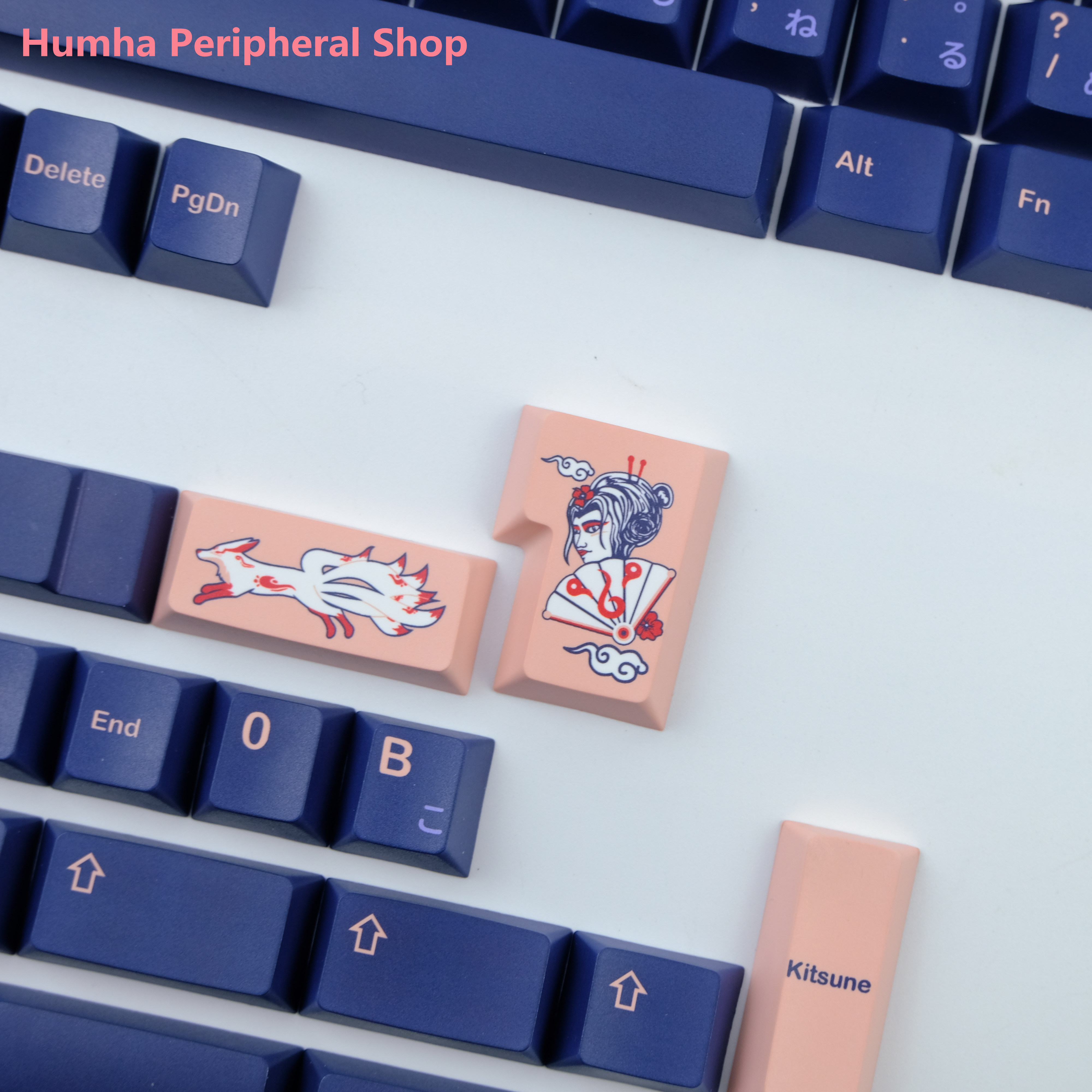 Humha Kitsune keycap PBT material Dye-Sublimation Cherry profile Mechanical Keyboard keycap ...