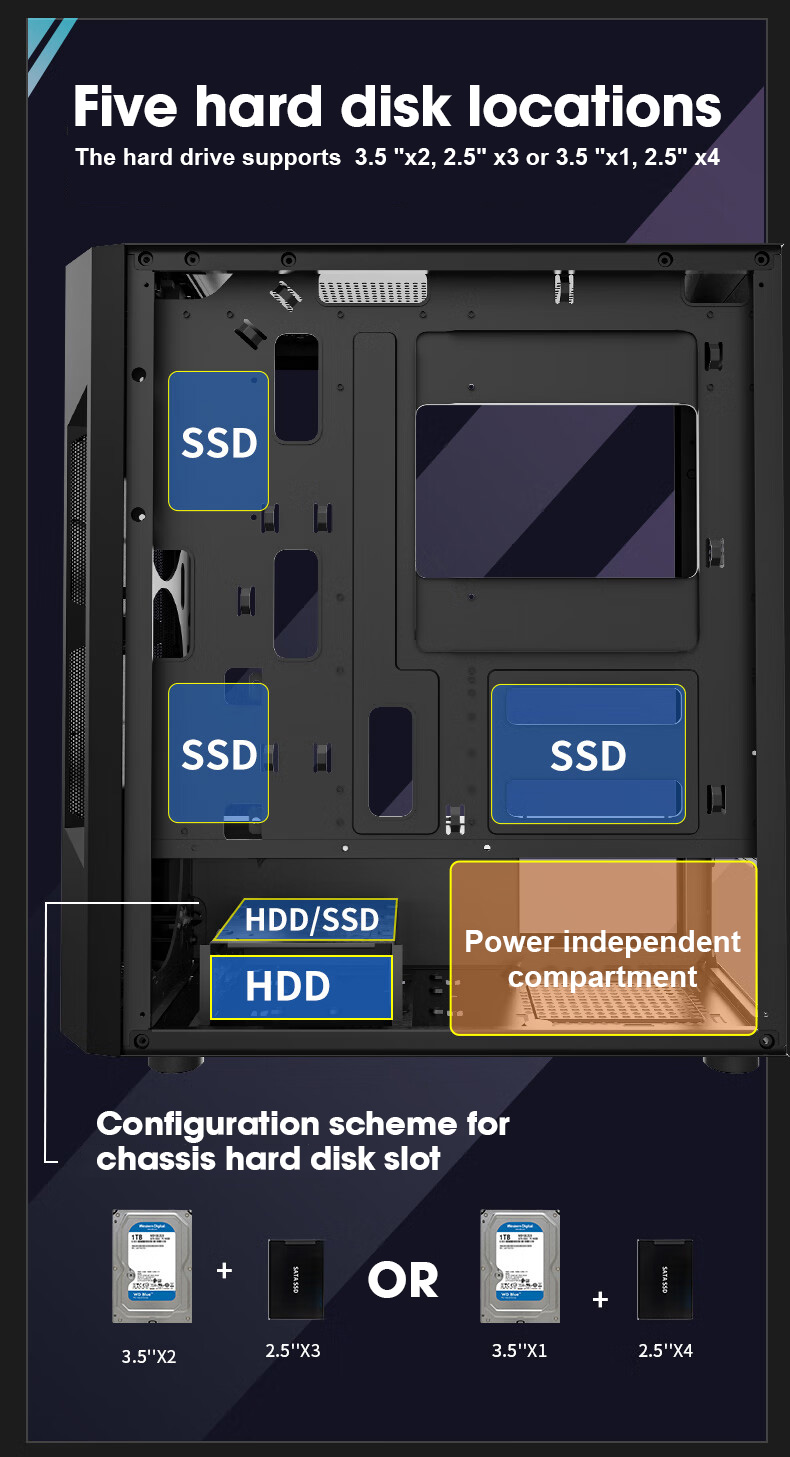 INPLAY Atx PC Case Gaming Computer Chassis Desktop Cpu Casing With ...