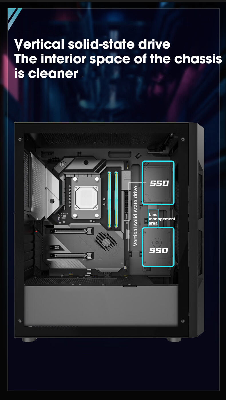 INPLAY Atx PC Case Gaming Computer Chassis Desktop Cpu Casing With ...