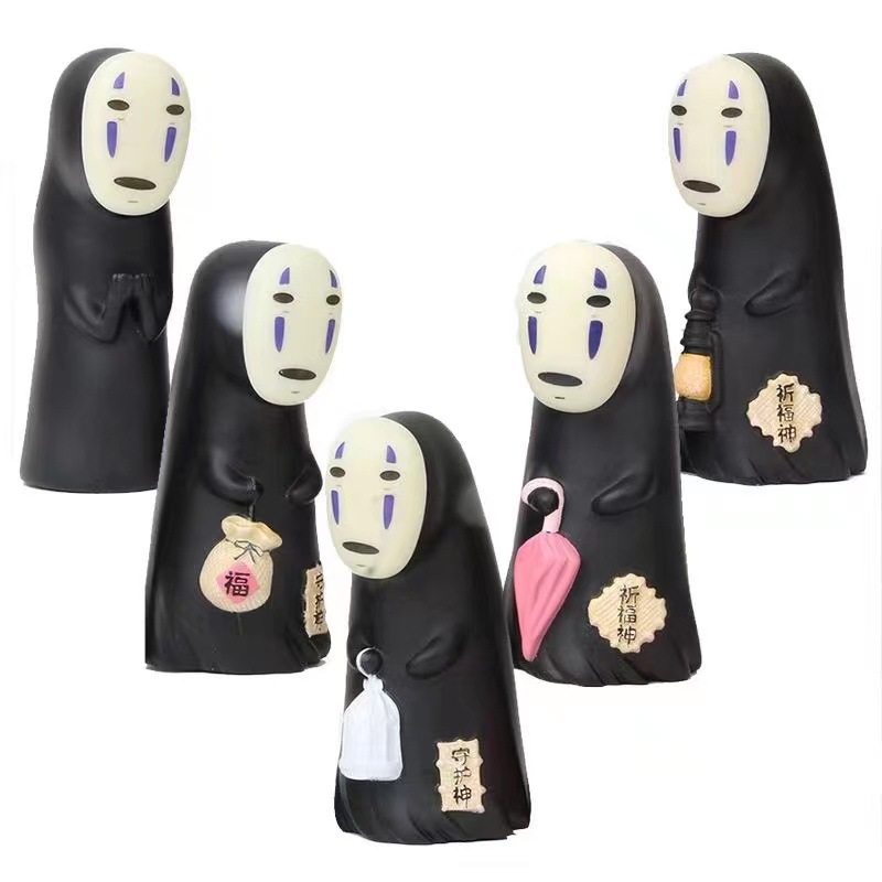5Pcs/Set 10cm Miyazaki Hayao Totoro Spirited Away Anime Figure No Face ...