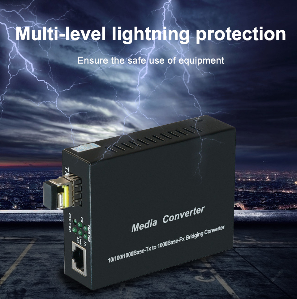 ONTi Gigabit Fiber Optical Media Converter 1000Mbps Media Fiber ...