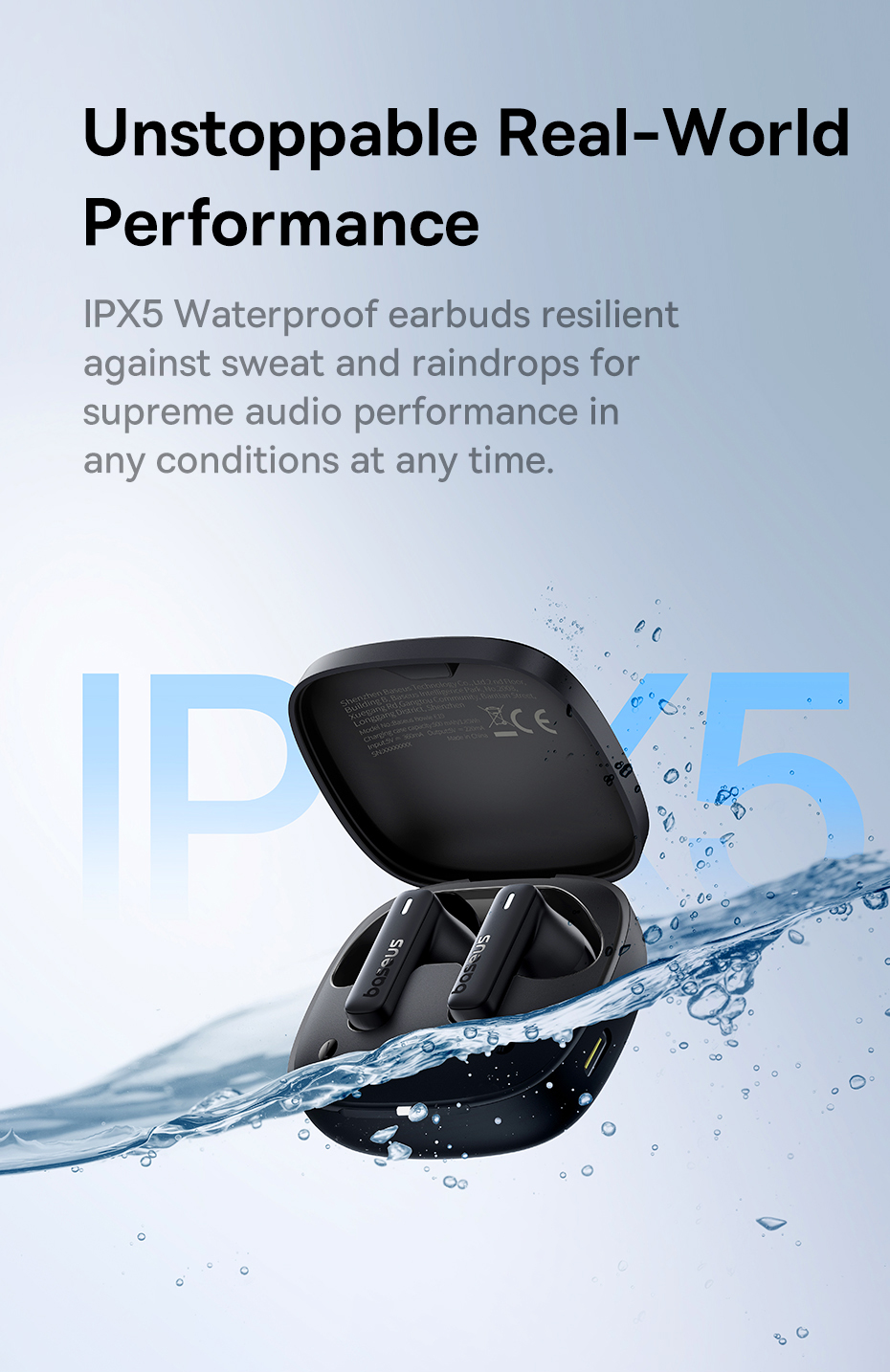Baseus E19 True Wireless Earbuds TWS Bluetooth 5.3 with IPX5 Waterproof 33h Music Time Call ENC ...
