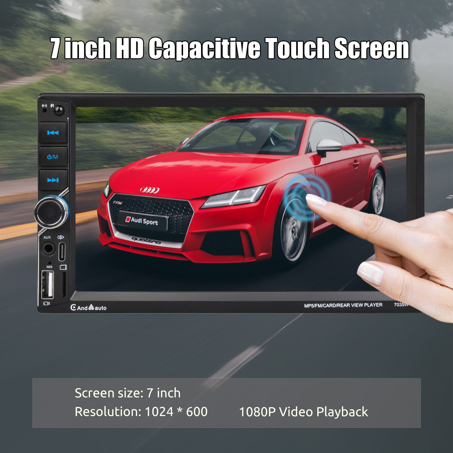 ESSGOO Wireless Carplay Android Auto 7’’ Car Player 2 Din Multimedia ...