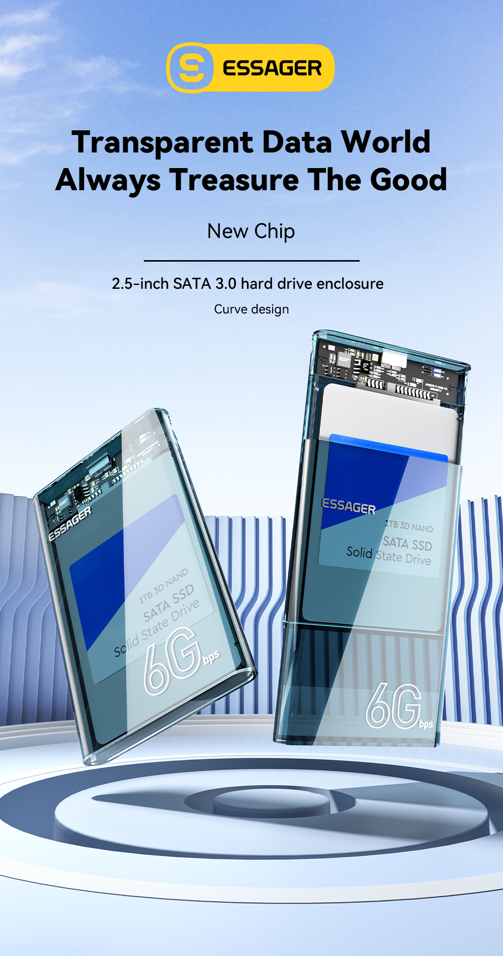 Essager SATA USB3.0 Micro B Interface Hard Disk Enclosure SATA3.0 ...