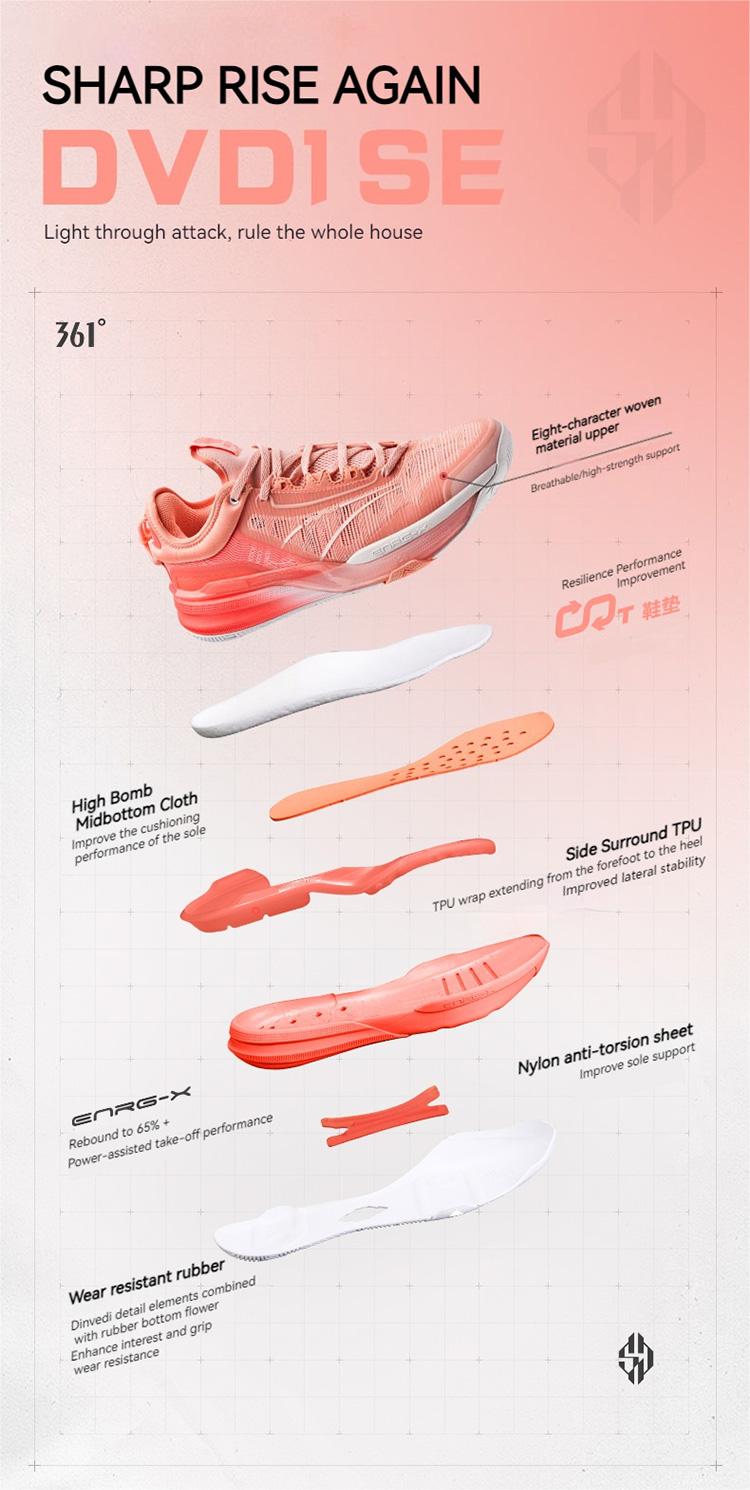 361 Degrees Dinwiddie Dvd 1.0 Se Men Basketball Signature Shoes ...