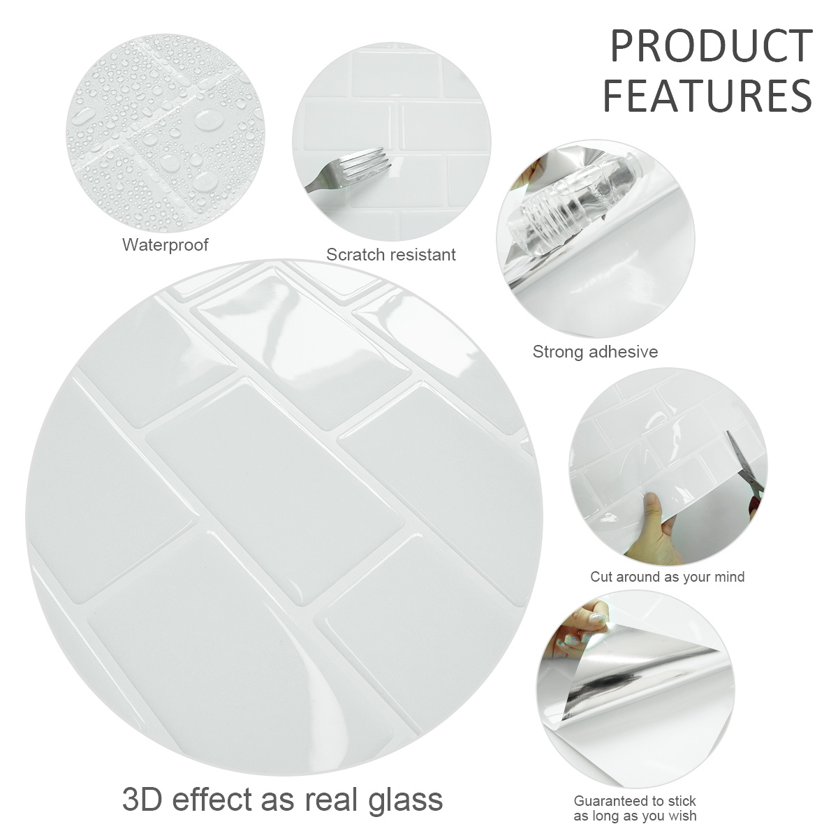 1PC Self-adhesive Subway Tile Stickers, Kitchen Anti-splash Stickers ...