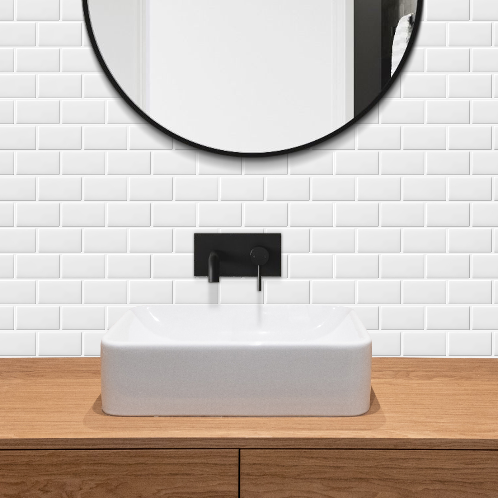 1PC Self-adhesive Subway Tile Stickers, Kitchen Anti-splash Stickers ...