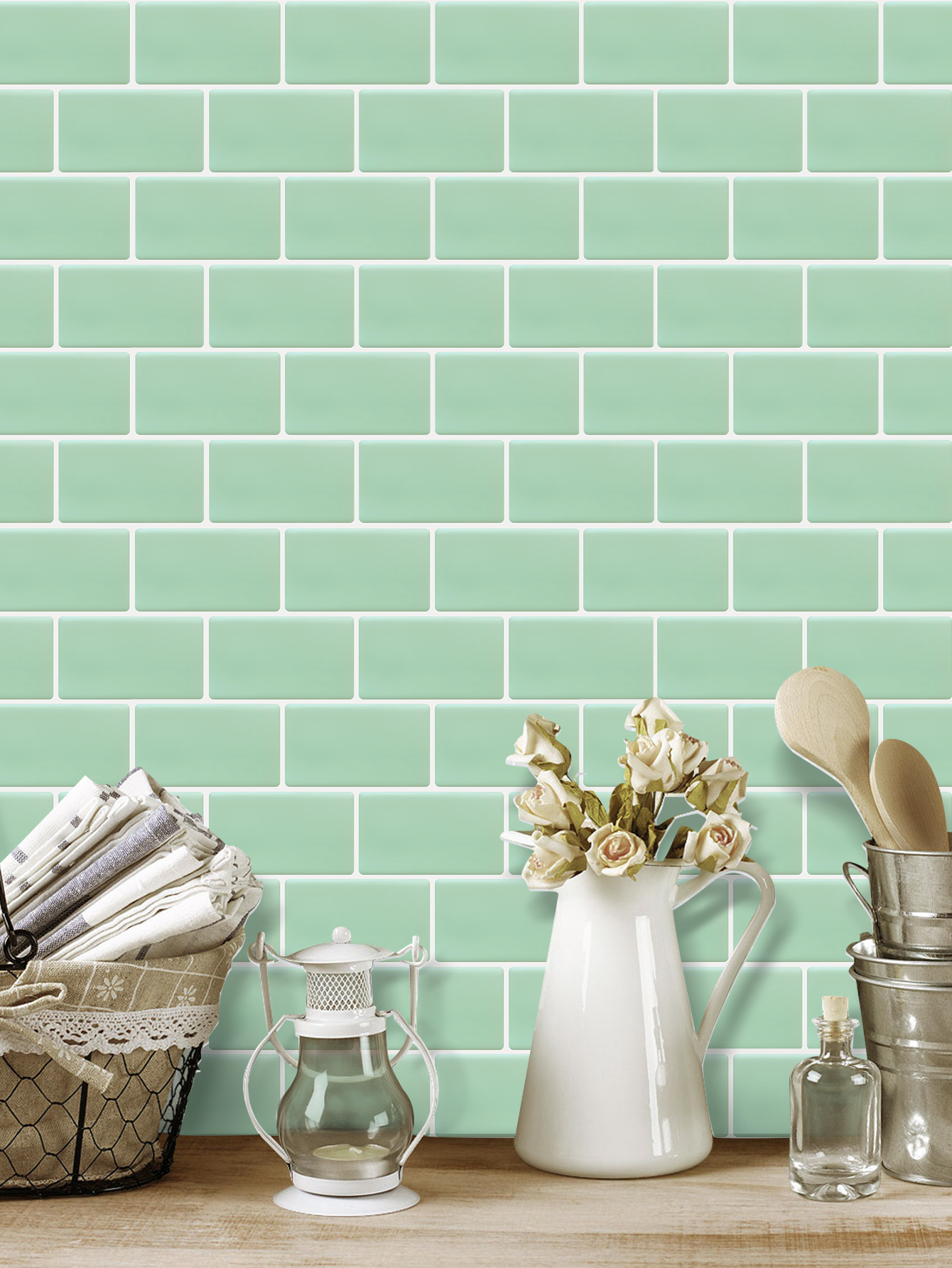 1PC Self-adhesive Subway Tile Stickers, Kitchen Anti-splash Stickers ...