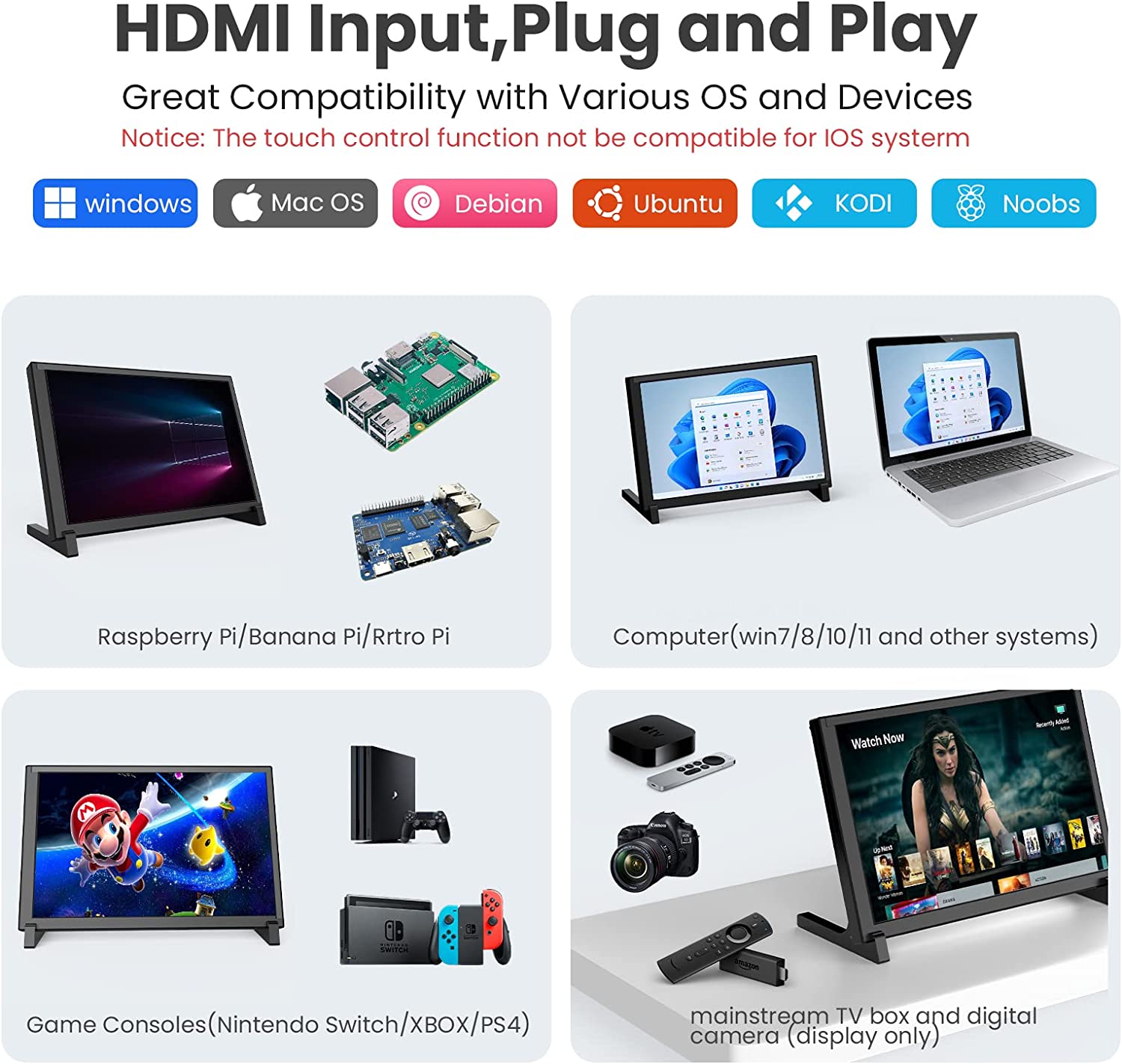 APROTII 10 inch Raspberry Pi Screen, 1280x800 IPS Raspberry Pi ...