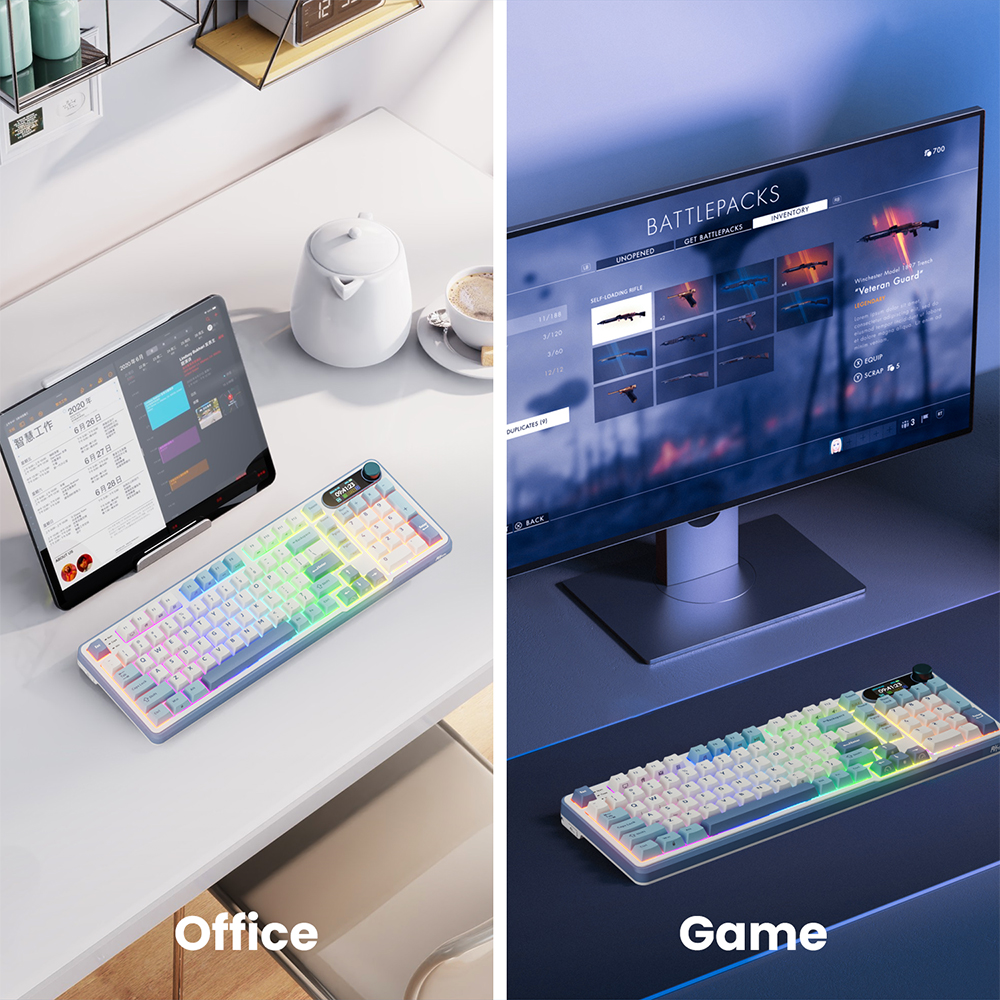 RK Royal Kludge RK S98 98 Key Tri-Mode RGB Wired Bluetooth 2.4G ...