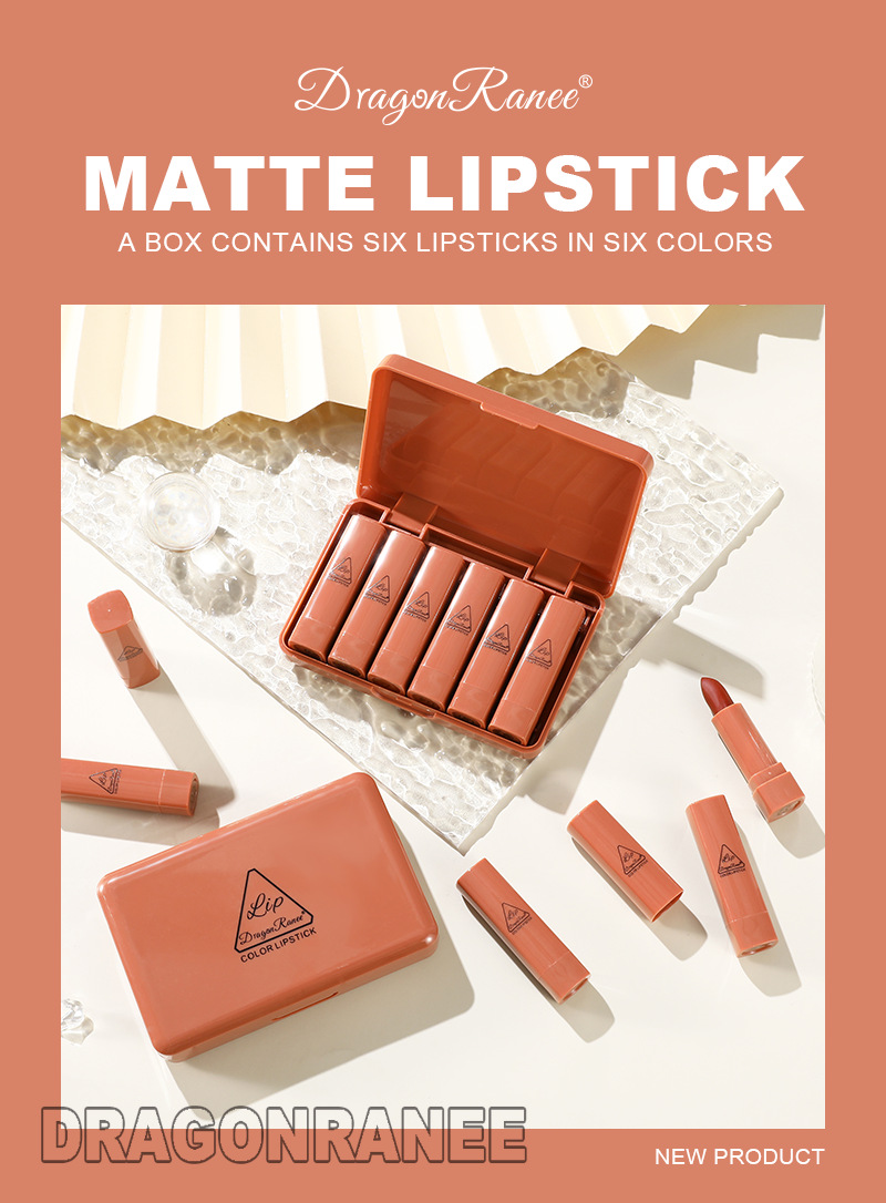 Dragon Ranee Six Lipstick Set Box Matte Waterproof Durable And Delicate ...