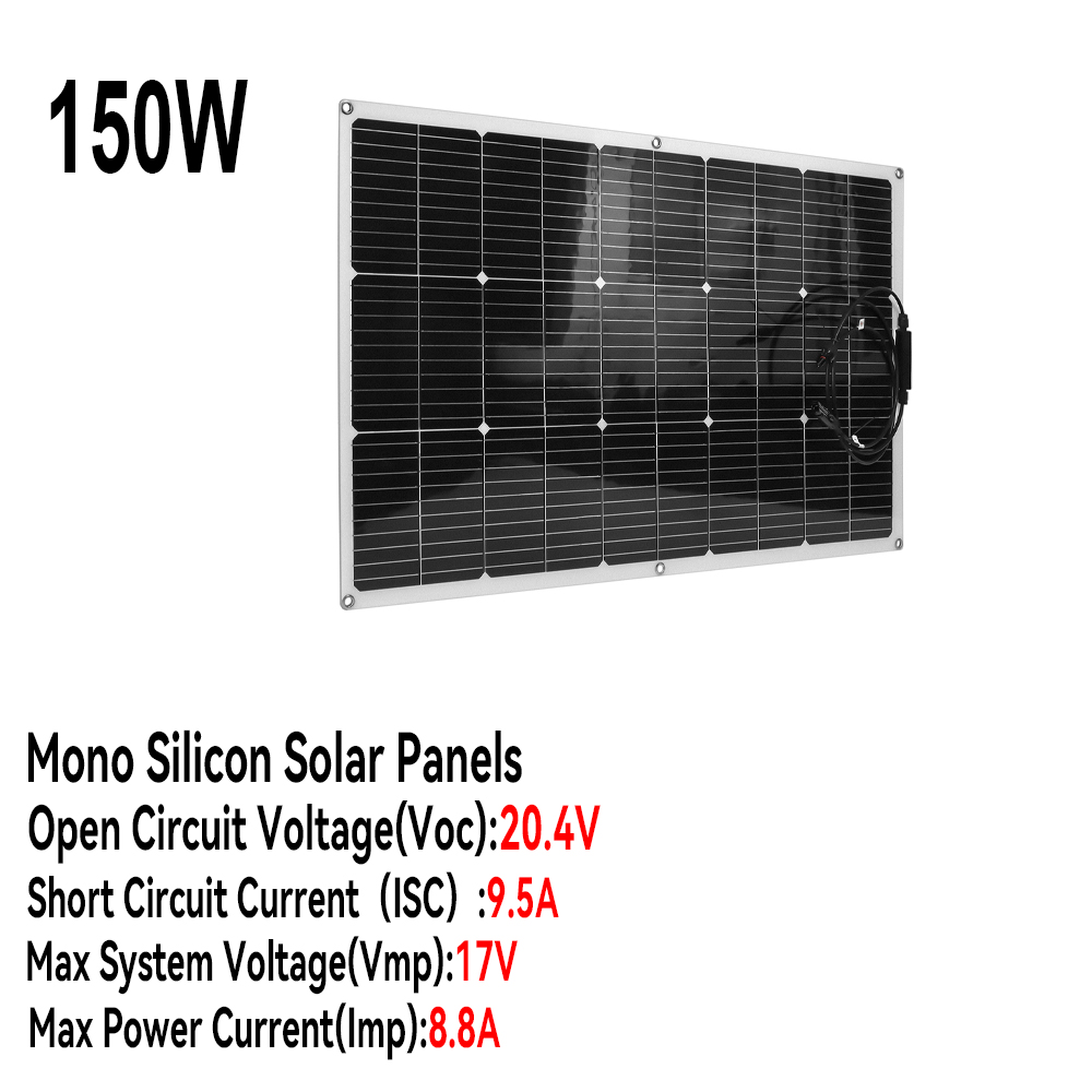 【Official Store】PowMr 150W Monocrystalline Silicon Flexible Solar Panel ...