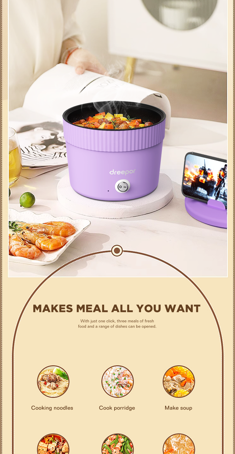 Dreepor 1.8L Multi Cooker Electric Cooker Mini Rice Cooker Small Hot ...