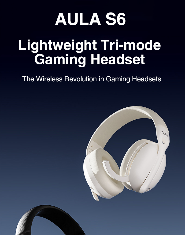 AULA S6 Tri-mode Game Headset 2.4G/bluetooth/wired Low Latency Ultra ...