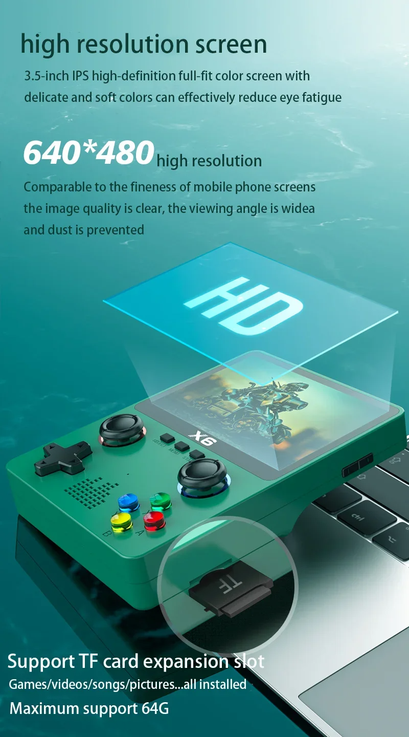 X6 PSP handheld game console rocker GBA arcade game128G 30000+GAMES GBC ...