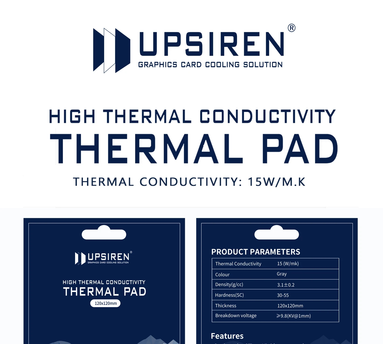 UPSIREN Graphics Card Cooling 15W/MK thermal pad Heat Dissipation Silicone Pad CPU/GPU Graphics ...