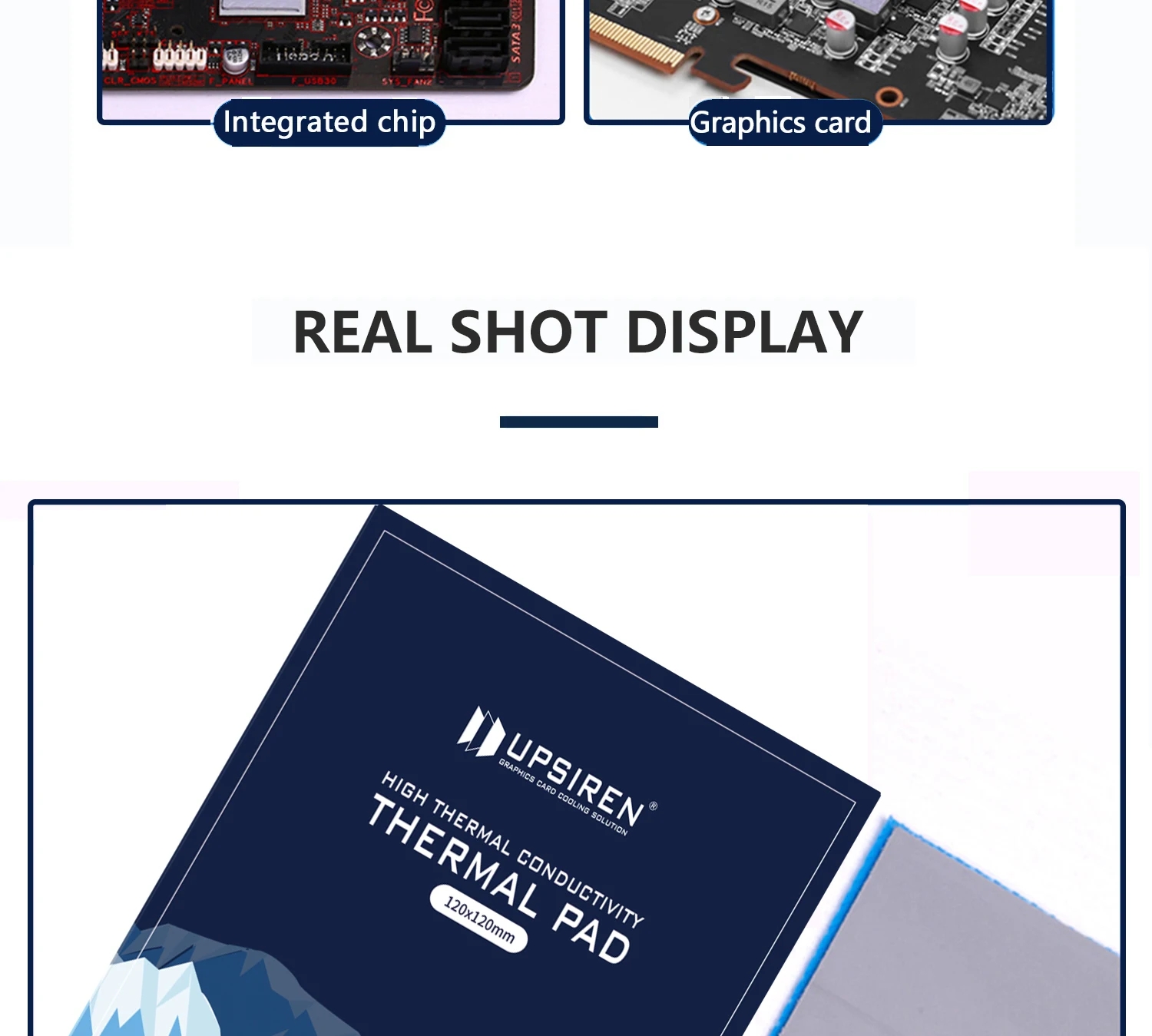 UPSIREN Graphics Card Cooling 15W/MK thermal pad Heat Dissipation Silicone Pad CPU/GPU Graphics ...