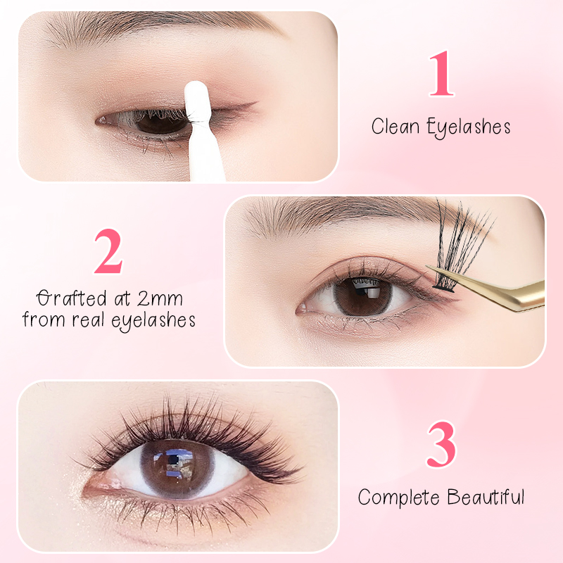 AIMEEORAN 60 Clusters Lashes D Curl Volume Individual Lashes Extensions ...
