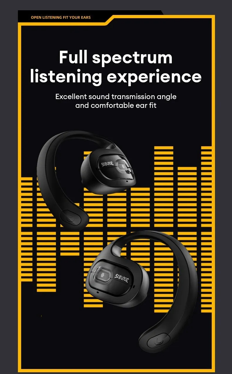 Transformers TF-T07 OWS Ear Hook Headphones HD Voice Low Latency Gaming ...
