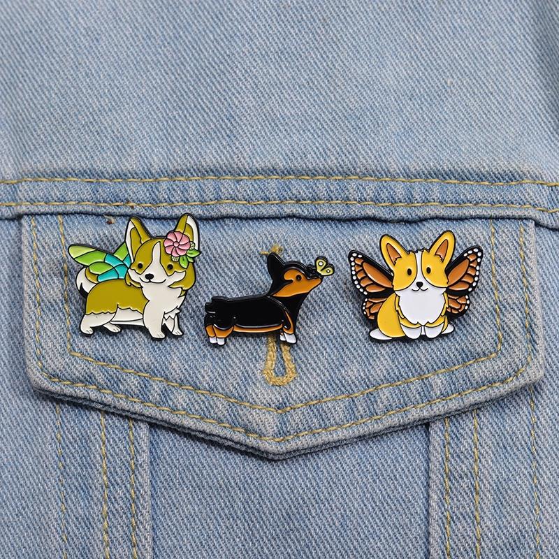 45 Styles Cool Dogs Club Enamel Pin Cute Puppy Duck Brooches Badges ...