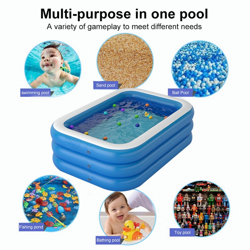OUTDOORMOR 1.2M/1.5M/2.1M/2.6M/3.05M Inflatable Swimming Pool With Pump ...